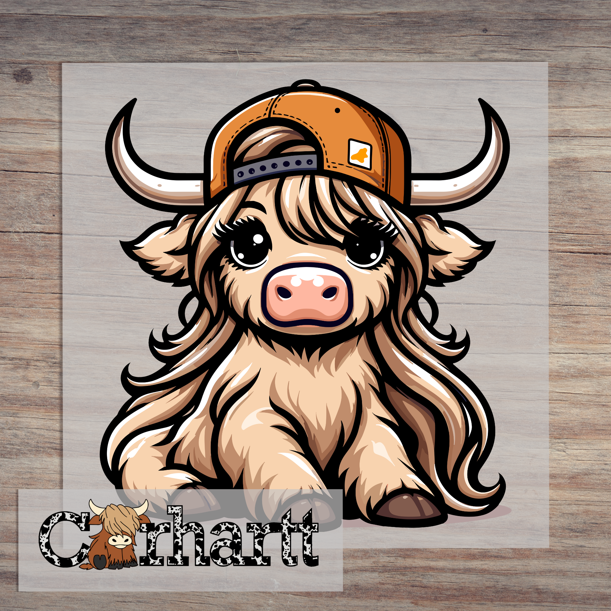 Highland Cow Backward Hat Black – Lande Custom Designs
